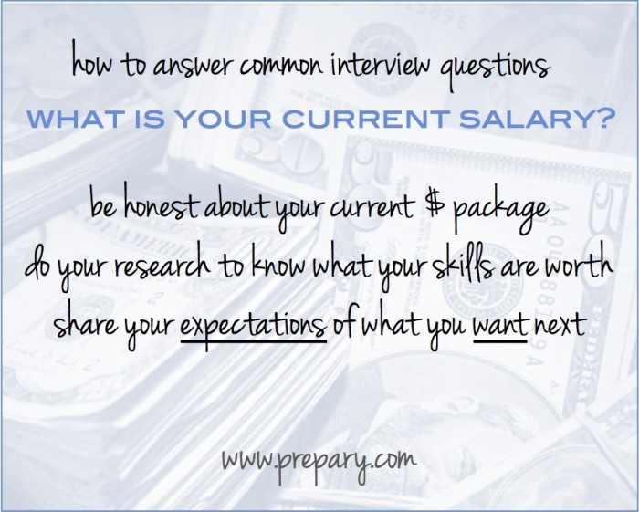 Common interview questions: What is your current salary? : The Prepary